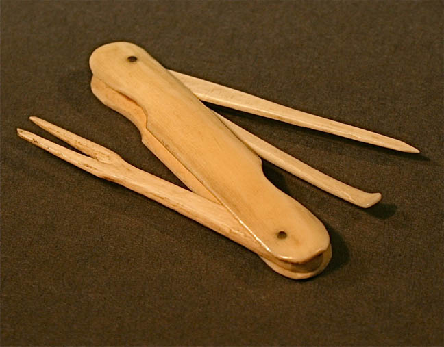 Busacca Gallery: Antique hand carved ivory pocket tooth cleaner