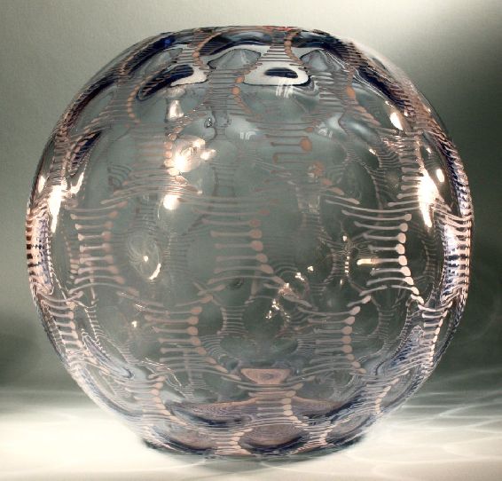 Busacca Gallery: Art Deco Handblown Magnifying Glass Fishbowl Designer Vase