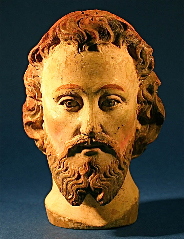 Busacca Gallery: Rare Renaissance Antique Wooden Sculpture Saint Head ...