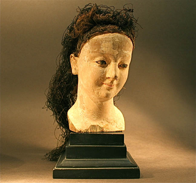 Busacca Gallery: Vary Rare Antique Head of the Virgin Mary