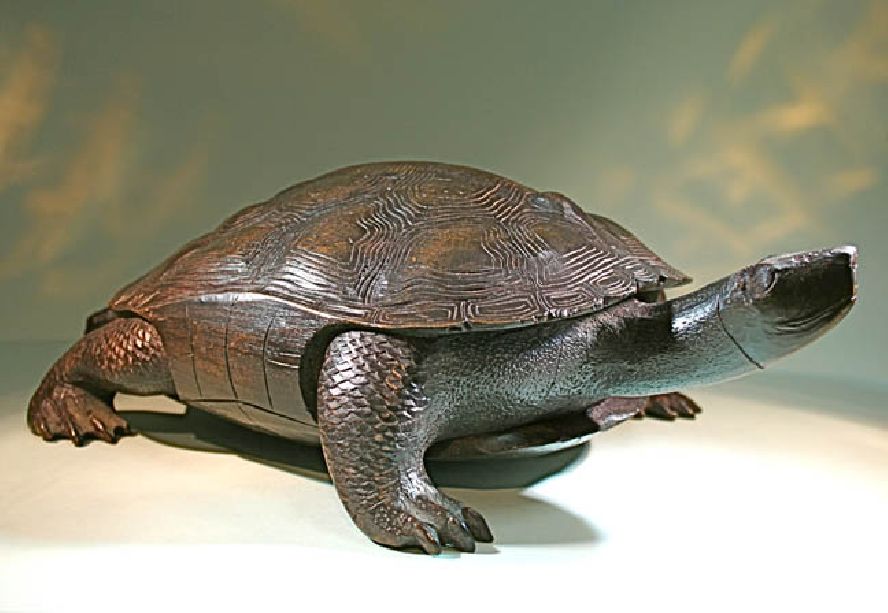 Busacca Gallery: Antique Wooden Japanese Turtle Sculpture