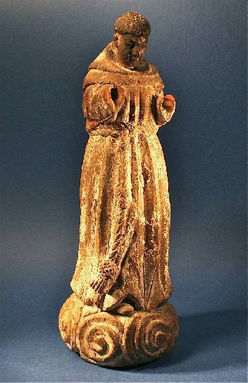 Busacca Gallery: Hand Carved Mexican Santos Figure Religious Folk Art